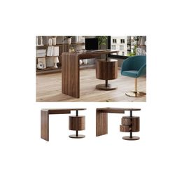 VICCO Schreibtisch Lara Eiche rustikal 120 x 50 cm mit 2 Schubladen
