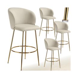 TecTake® Barstuhl, in Samtoptik, gepolstert, schlanke, robuste Stahlbeine, 51 x 60 x 106 cm, Belastbarkeit 120 kg