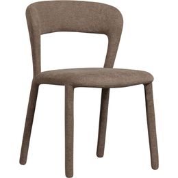 Esszimmerstuhl Woood "Noble", grau (taupe), B:51cm H:76cm T:56cm, Stühle, komplett mit Stoff bezogen, Höhe 76 cm x Breite 51 cm