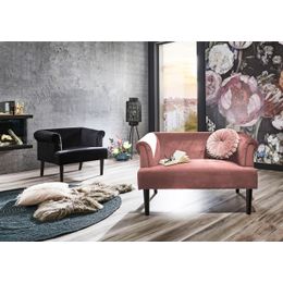 1,5-Sitzer "Charlie", rosa (ros&eacute;), B:119cm H:72cm T:70cm, 100% Polyester, ATLANTIC HOME COLLECTION, Sofas, XXL-Sessel mit Samtveloursbezug, mit Wellenunterfederung