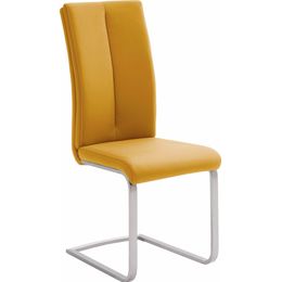 Freischwinger MCA furniture "Paulo 2", gelb (curry), B:42cm H:104cm T:61cm, 100% Polyurethan, Stühle, Stuhl belastbar bis 120 kg