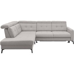 Ecksofa Musterring "MR 4615", grau (light grau), B:272cm H:84cm T:214cm, 100% Polyester, Sofas, Ecksofa, mit Kopf- und R&uuml;ckenverstellung, Metallfu&szlig; schwarz, Ma&szlig;e 272 x 214 cm