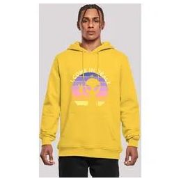 Kapuzenpullover F4NT4STIC "Alien Peace Sunset", Herren, Gr. M, gelb (taxi gelb), Obermaterial: 65% Baumwolle, 35% Polyester, slim fit, Pullover, Premium Qualität