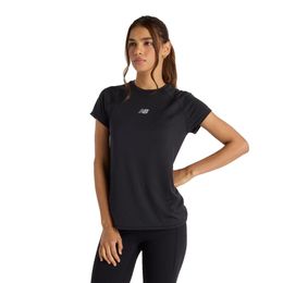 New Balance Jacquard Slim T-Shirt Bekleidung Damen schwarz XS