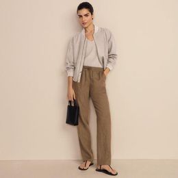 LANDS' END Relaxte Leinen-Schlupfhose, Damen,  Braun, Leinen, by Lands' End