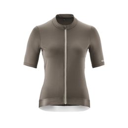 Gonso Radtrikot »Road Jersey W« Damen Fahrradtrikot kurzarm, Full-Zip Trikot, Rückentasche, Slim Fit terragrau 42 42 Enganliegende Passform