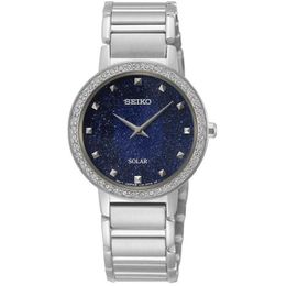 Seiko Solaruhr Armbanduhr, Damenuhr, Edelstahlarmband silberfarben Elegante Damenarmbanduhr