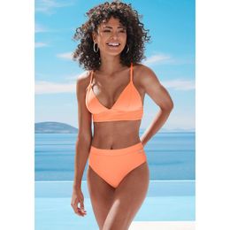 Venice Beach Bikini-Hose »Lucky« aus gerippter Strukturware lachs 32 - N-Gr N-Gr 32 Trendige Unifarbe