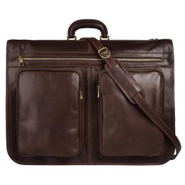 Pike PIK&Eacute; Reisetasche echt Leder, Made in Italy dunkelbraun
