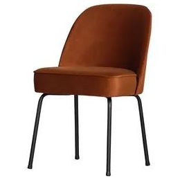 Esszimmerstuhl Woood "Stockholm", braun (rost, schwarz), B:50cm H:82,5cm T:57cm, 100% Polyester, Stühle, Polsterstuhl, 4-Fuß-Metallgestell, Breite 50 cm