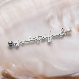 Holzkern Charms Damen Silber und Perle