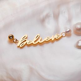 Holzkern Charms Damen Gold und Perle