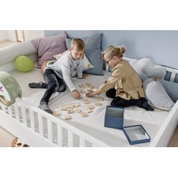 Kinderbett Paidi "LITTLE FLO, vom Baby bis zum Teeni, in mehreren Farben und Breiten", weiß (kreideweiß), B:147,6cm H:50,8cm L:205,6cm, Betten, umbaubar zum Kinder- oder Jugendbett, Bodenbett auch als Sofa nutzbar