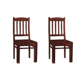 OXFORD Stuhl #16 Lehne mit Muster 2er Set 45x46x97 Akazie nougat lackiert