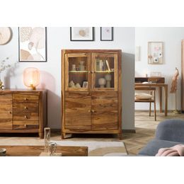 Highboard Sheesham 100x45x150 braun lackiert ANCONA #130