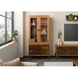 Vitrine Altholz 90x40x198 natur lackiert LYON #160