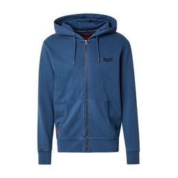 Superdry Zip-Up Hoodie 'Essential' male Blue size XL
