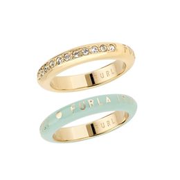 Furla Jewellery Ring '1927 Color Edition' female Gold, Green size 52