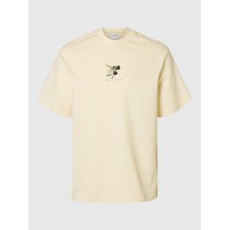 Selected T-Shirt Herren Gr&ouml;&szlig;e S beige / gr&uuml;n / schwarz / wollwei&szlig;