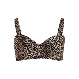 Only Carmakoma Bikinitop 'CARSOPHIA' Damen Größe 95 dunkelbeige / brokat / schwarz