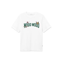 Wood Wood T-Shirt 'WWBobby' Herren Gr&ouml;&szlig;e S schilf / hellorange / schwarz / wei&szlig;