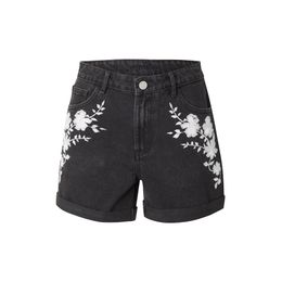 Vila Shorts 'VIWOODY' Damen Gr&ouml;&szlig;e 46 black denim / wei&szlig;