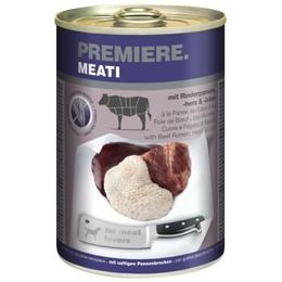 Premiere Meati Nassfutter Hund, Adult, Rinderpansen, -herz und -leber 24x400 g
