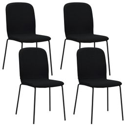 ALBATROS Esszimmerst&uuml;hle 4er Set ENNA, schwarz - stapelbar, bequemer Polsterstuhl - Eleganter K&uuml;chenstuhl, Stuhl Esszimmer oder Esstisch Stuhl, Konferenzstuhl , St&uuml;ckzahl:4, Farbe:Schwarz