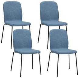 ALBATROS Esszimmerst&uuml;hle 4er Set ENNA, blau - stapelbar, bequemer Polsterstuhl - Eleganter K&uuml;chenstuhl, Stuhl Esszimmer oder Esstisch Stuhl, Konferenzstuhl , St&uuml;ckzahl:4, Farbe:Blau