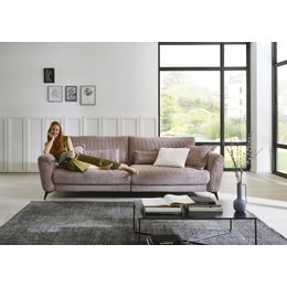 Big-Sofa DIE PLANBAR "MP-IN23149", rosa (cord rose), B:264cm H:81cm T:124cm, 88% Polyester;12% Polyamid, Sofas, Big-Sofa, Kaltschaumpolsterung mit SoftSitz, Lose R&uuml;ckenkissen