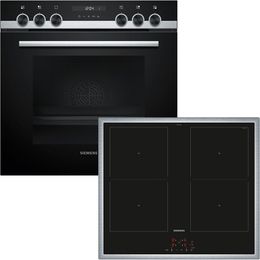 Siemens Induktions Herd-Set "EQ522DB1ZM", Energieeffizienz: A+ (A+++-D), silber (silberfarben), Herdsets, Backwagen mit ausziehbarer Tür für bequemes Kochen & Backen