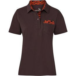 Parforce Essential Damen Poloshirt Waldtier-Detail Braun/Orange (Gr&ouml;&szlig;e: M)