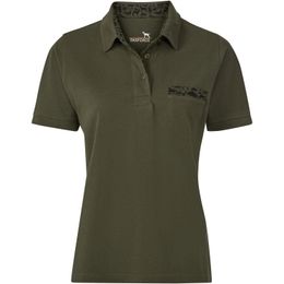 Parforce Essential Damen Poloshirt Waldtier-Detail Oliv/Schwarz (Gr&ouml;&szlig;e: XS)