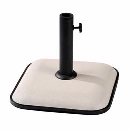 Marbueno Sonnenschirm-Basis Beton 35X35X5,2 cm 11KG Weiß Garten, Pool, Terrasse 10457