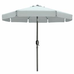 Marbueno Sonnenschirm Stahl 8 Streben D300 cm Polyester Weiß Garten, Pool 10491