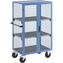 eurokraft pro Gasflaschenschrank, als Wagen, Tragfähigkeit 500 kg, mit 2 Etagen