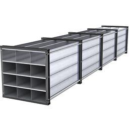 eurokraft pro Wabenregal, HxBxT 1000 x 1000 x 6000 mm, 12 Wannen, 3 x 4 Fächer