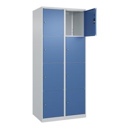 C+P Schlie&szlig;fachschrank Classic PLUS, 2 Abteile, 1850x800x500mm, 7035/5023 Innenh&ouml;he Gefach oben (oberes 453 mm Front RAL 5023 Fernblau ; C + P M&ouml;belsy (080000-224|S10005)