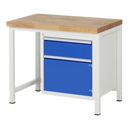 Rau Werkbank höhenverstellbar 8152A1, B1000xT700xH840-1040mm, 1x Schublade-TA, 1x Tür (03-8152A1-107B4H.11)