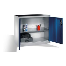 C+P Werkzeug-Beistellschrank mit Dreht&uuml;ren, innen 1 Boden, H1000xB1200xT400mm Front Enzianblau Korpus Lichtgrau ; C + P M&ouml;belsysteme (8830-000|S10210)