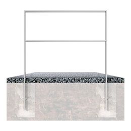 Schake Flachstahlbügel 80x12mm, Breite: 450mm Gesamthöhe:1200 mm + Querholm, beschichtet (453_045B)