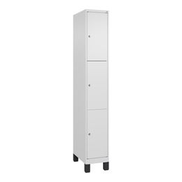 C+P Schlie&szlig;fachschrank Classic PLUS, F&uuml;&szlig;e, 1 Abteil, 1950x300x500mm, 9016/9016 Innenh&ouml;he Gefach oben (oberes 599 mm Front RAL 9016 Verkehrswei&szlig; ; C + (080010-103|S10017)