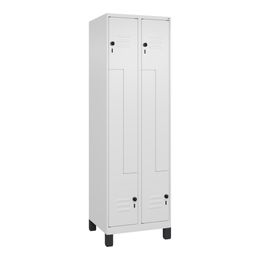 C+P Z-Spind, Classic PLUS, F&uuml;&szlig;e, 4 F&auml;cher, 1950x600x500mm, 9016/9016 Verschluss Sicherheits-Drehriegel ; C + P M&ouml;belsysteme (080013-204|S10014)