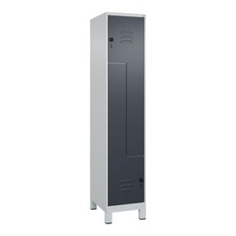 C+P Z-Spind, Classic PLUS, F&uuml;&szlig;e, 2 F&auml;cher, 1950x400x500mm, 7035/7016 Verschluss Sicherheits-Drehriegel ; C + P M&ouml;belsysteme (080013-122|S10008)