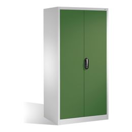 C+P Werkzeugschrank XXL mit Dreht&uuml;ren, innen 4 B&ouml;den, H1950xB930xT800mm Front Resedagr&uuml;n Korpus Lichtgrau ; C + P M&ouml;belsysteme (8924-00|S10166)
