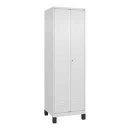 C+P Wäsche-Spind Classic PLUS, Füße, 2 Abteile, 1950x600x500mm, 9016/9016 Verschluss Zylinderschloss Trennwand mittig ; C + P Möbelsysteme (080012-20B|S10035)