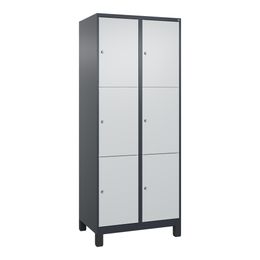 C+P Schlie&szlig;fachschrank Classic PLUS, F&uuml;&szlig;e, 2 Abteile, 1950x800x500mm, 7016/7035 Innenh&ouml;he Gefach oben (oberes 599 mm Front RAL 7035 Lichtgrau ; C + P (080010-223|S10016)