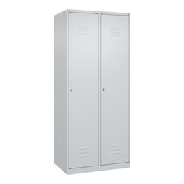 C+P Spind Classic PLUS, 2 Abteile, 1850x800x500mm, 7035/7035 Verschluss Zylinderschloss 4 Garderobenhaken ; C + P M&ouml;belsysteme (080000-22|S10030)