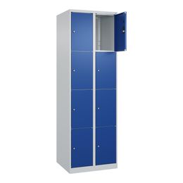 C+P Schlie&szlig;fachschrank Classic PLUS, 2 Abteile, 1850x600x500mm, 7035/5010 Innenh&ouml;he Gefach oben (oberes 453 mm Front RAL 5010 Enzianblau ; C + P M&ouml;bel (080000-204|S10003)