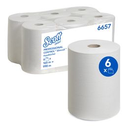 Scott gerollte Papierhandt&uuml;cher Slimroll , wei&szlig;, 1-lagig ; SCOTT SAFETY (6657)